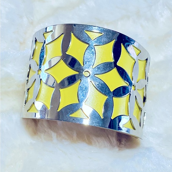 Jewelry | New Yellow And Silver Cuff Bracelet New | Poshmark